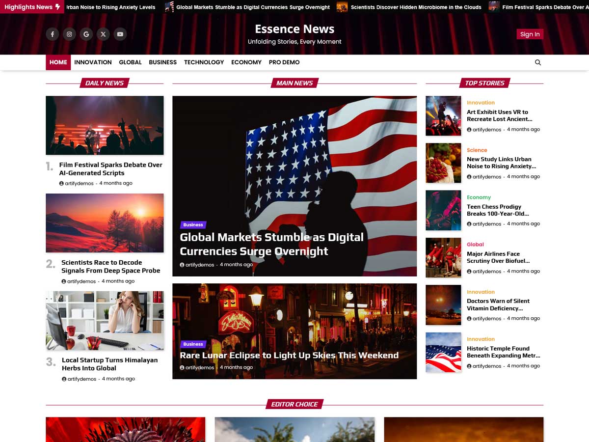 Essence News – Artify Themes